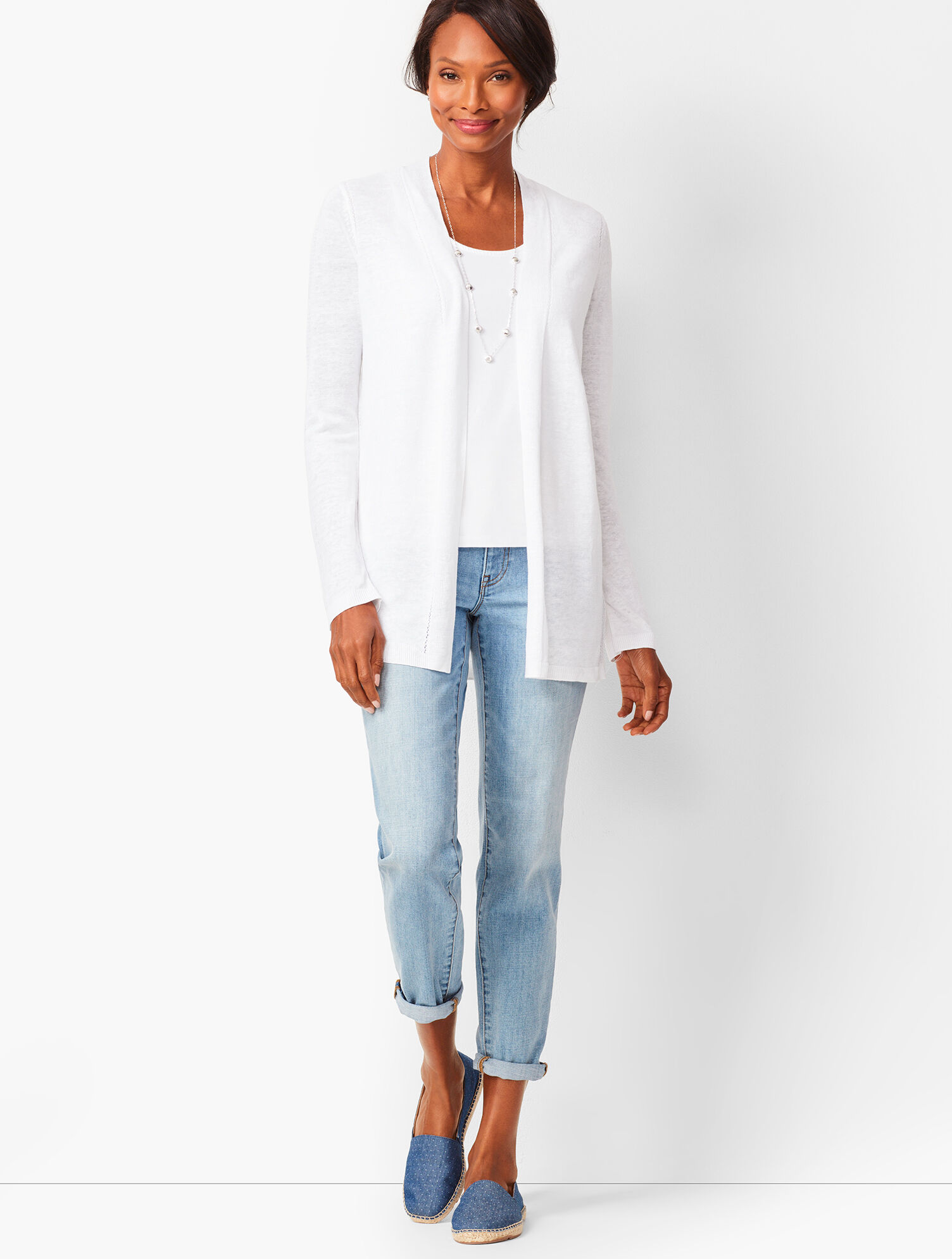 Open-Front Linen Cardigan | Talbots