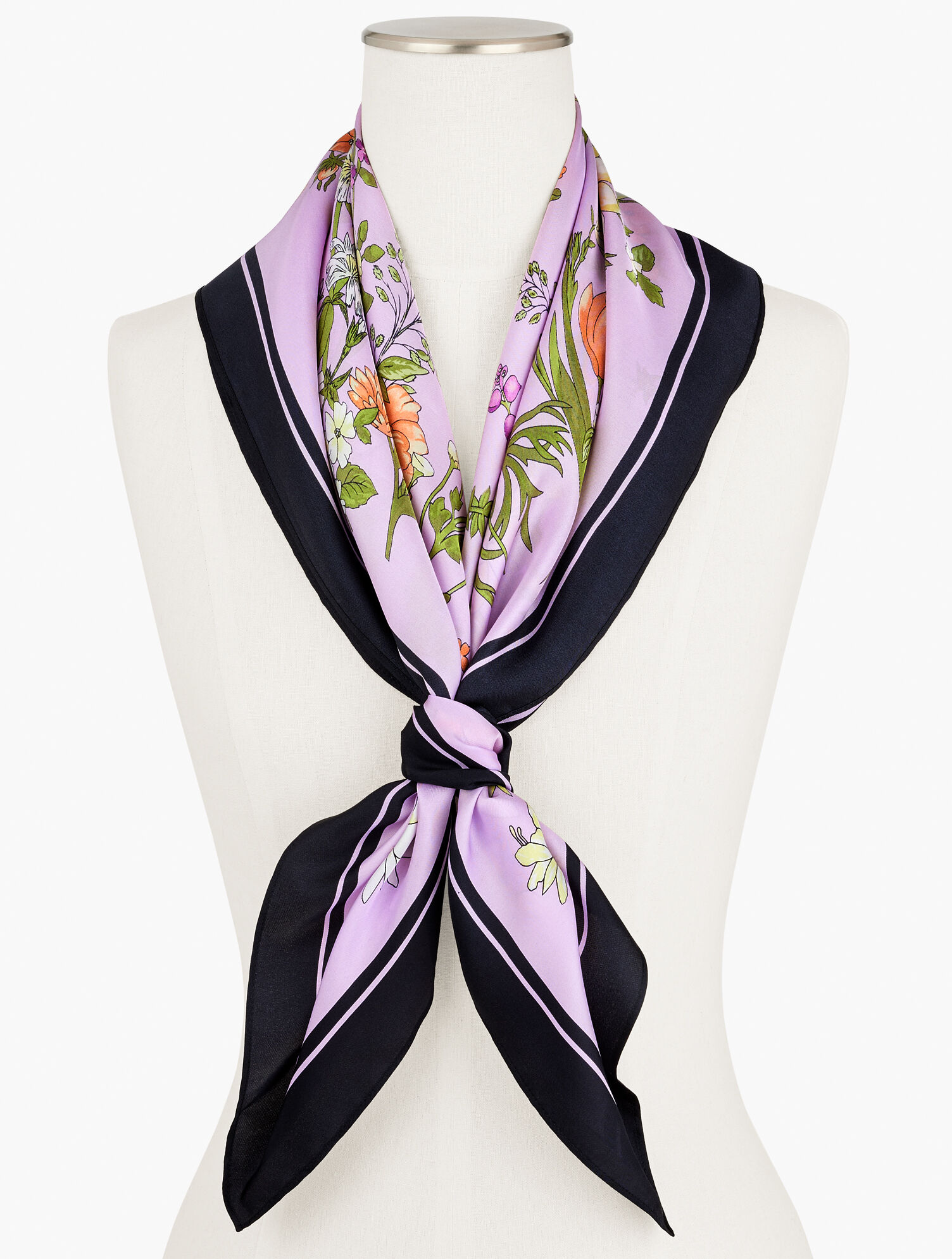 Botanical Floral Silk Square Scarf | Talbots