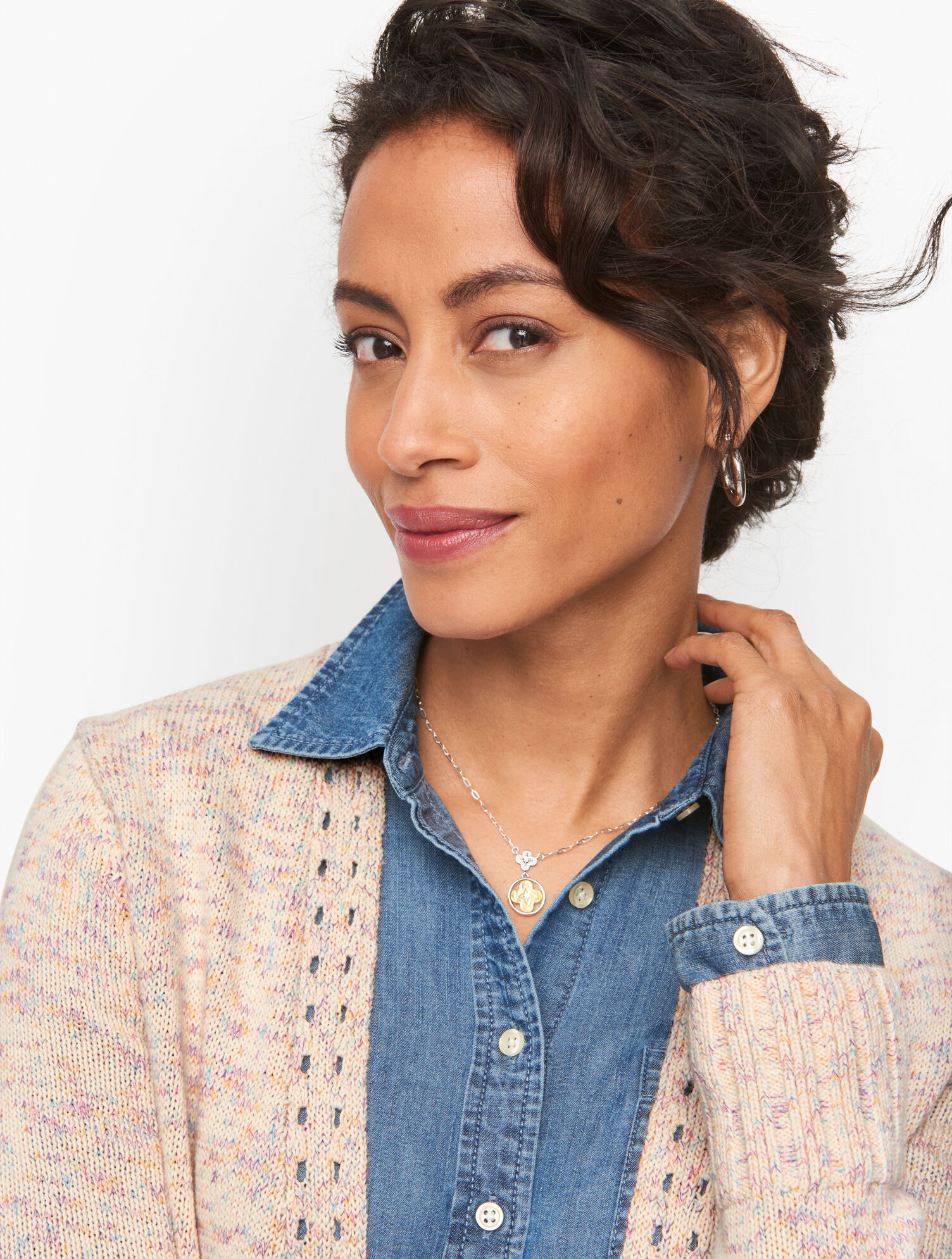 Pointelle Trim Cardigan | Talbots