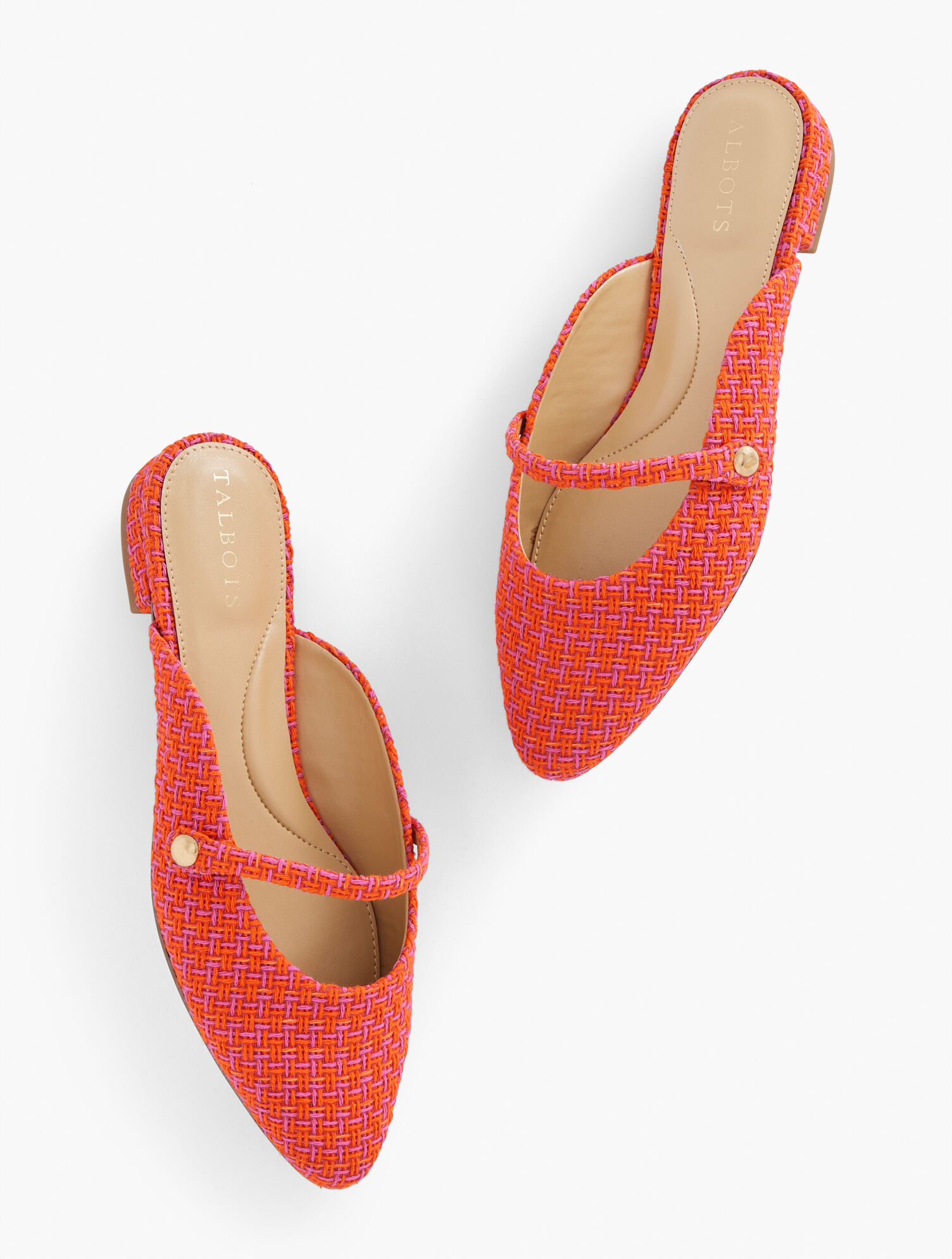 Edison Top Strap Mules - Tweed | Talbots