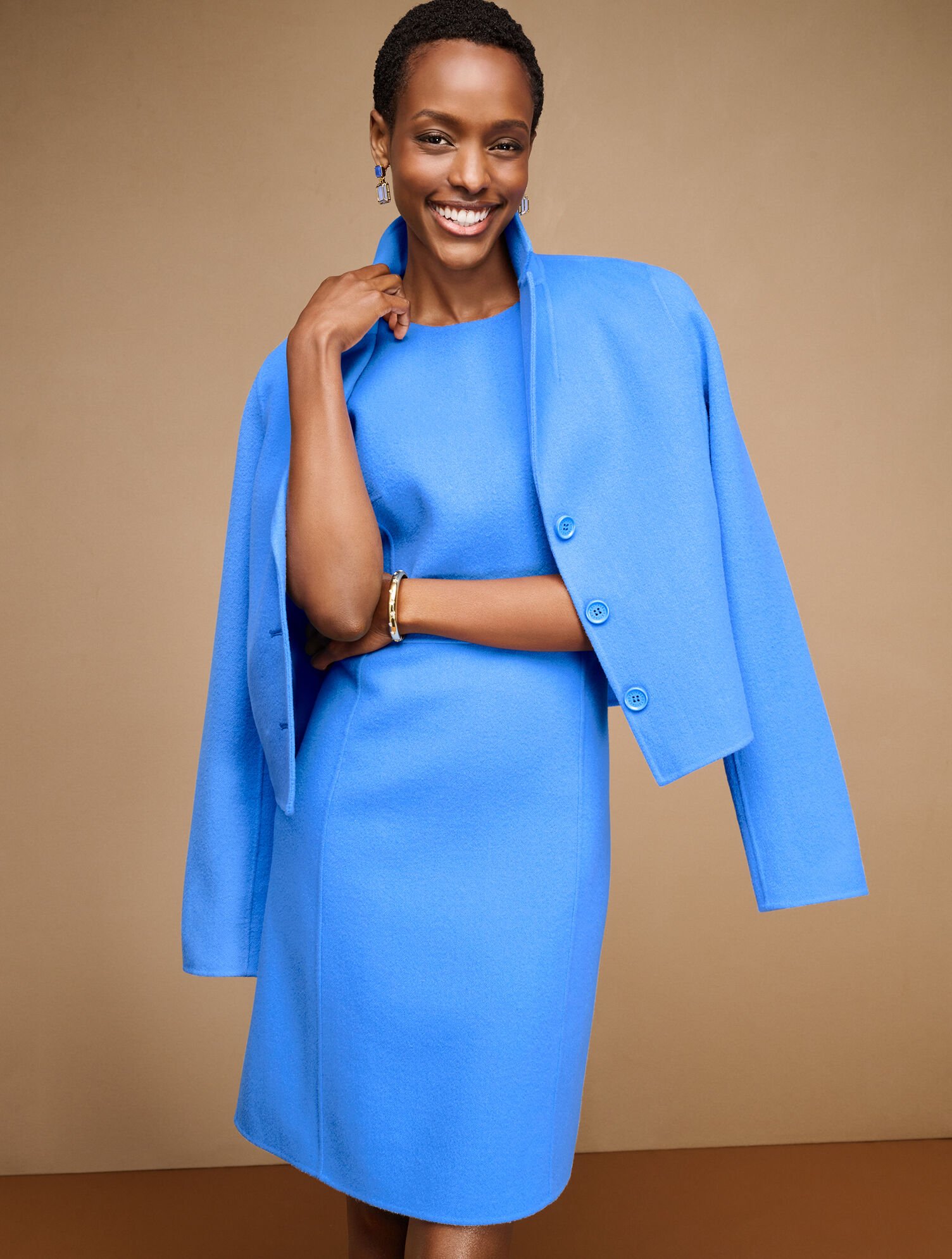 Double Face Wool Blend Crop Jacket | Talbots