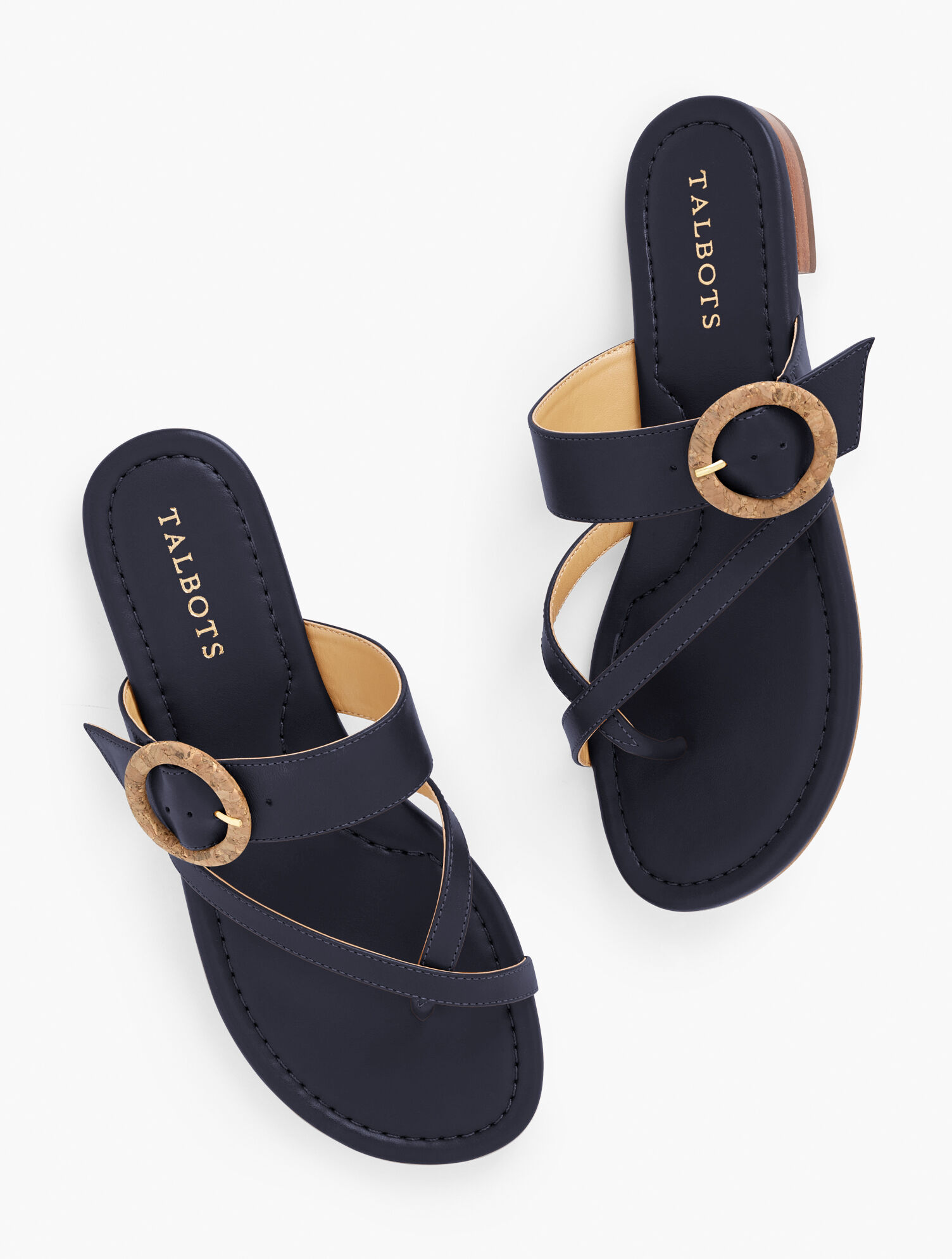 Gia Buckle Soft Nappa Leather Sandals | Talbots