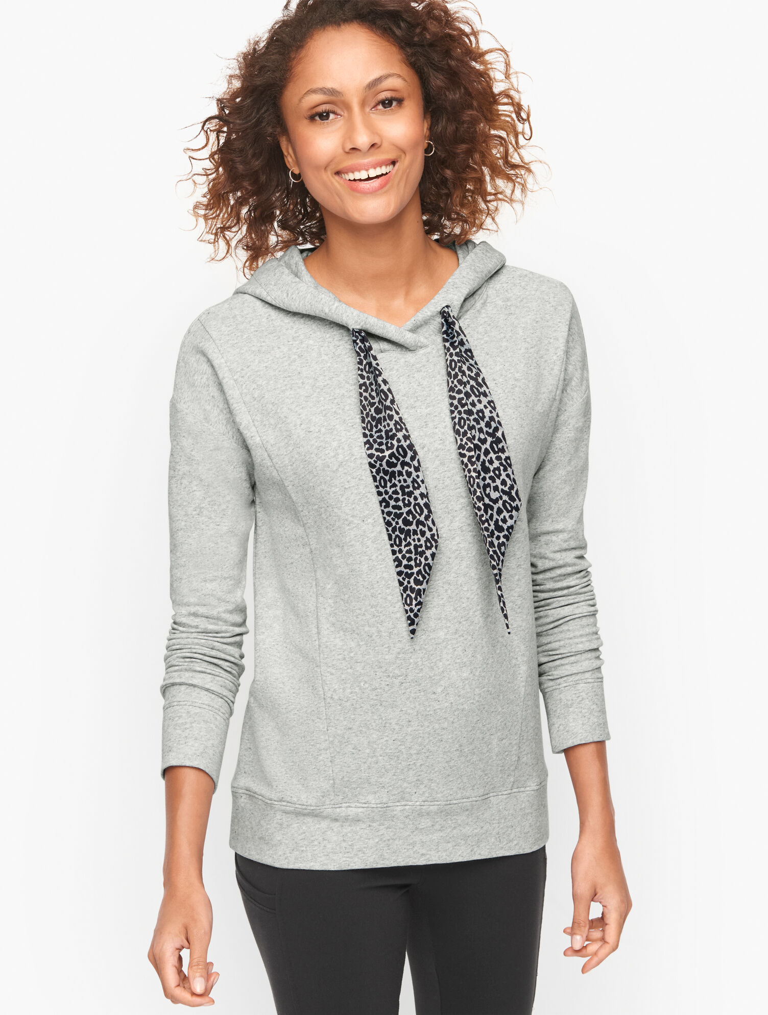 Cheetah Sash Hooded Terry Pullover | Talbots