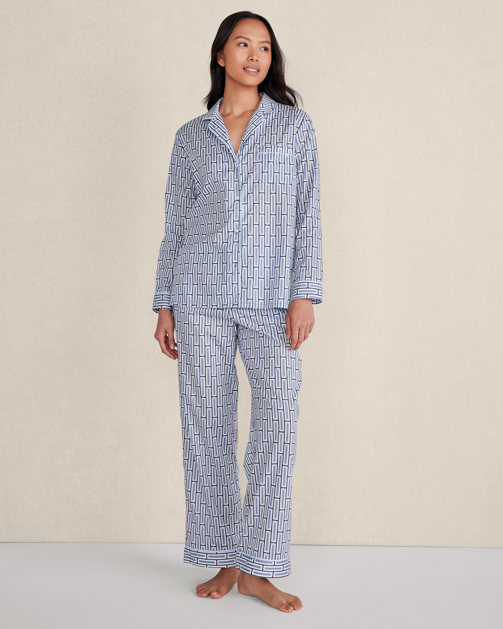 Organic Cotton Poplin Geo Print Pajama Set | Haven Well Within