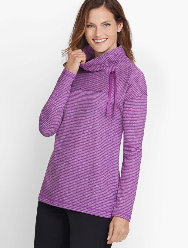 Mockneck Stripe Pullover | Talbots