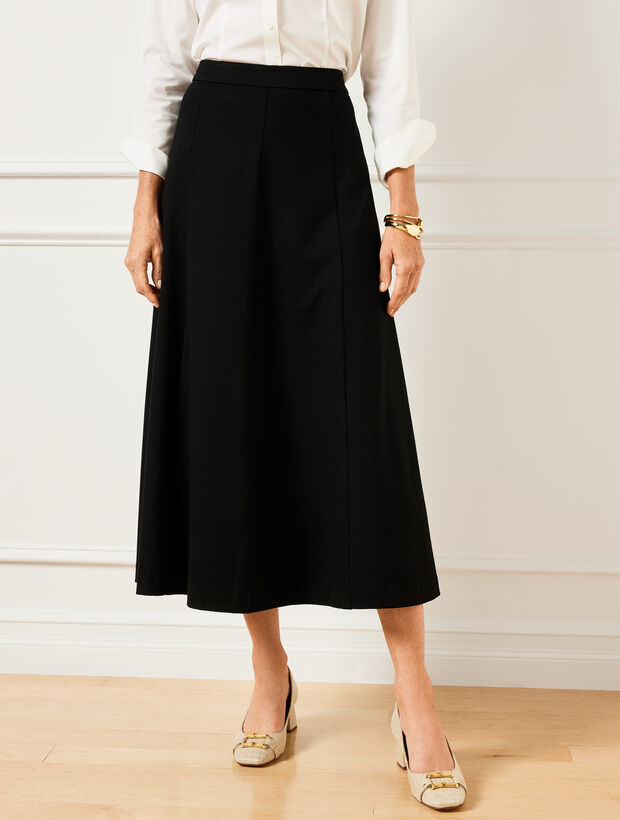 Luxe Ponte A-line Midi Skirt | Talbots