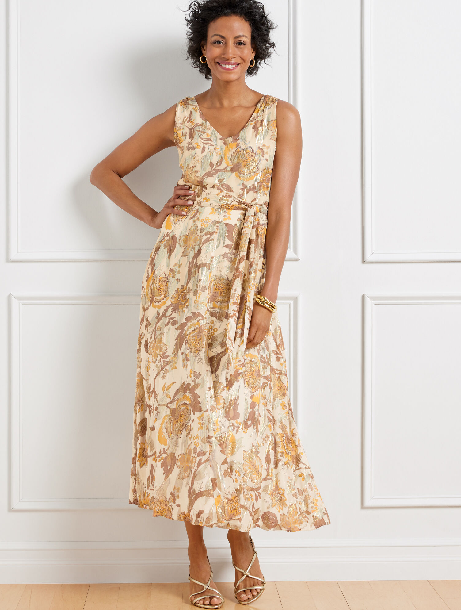 Sleeveless Fit & Flare Dress - Climbing Floral | Talbots
