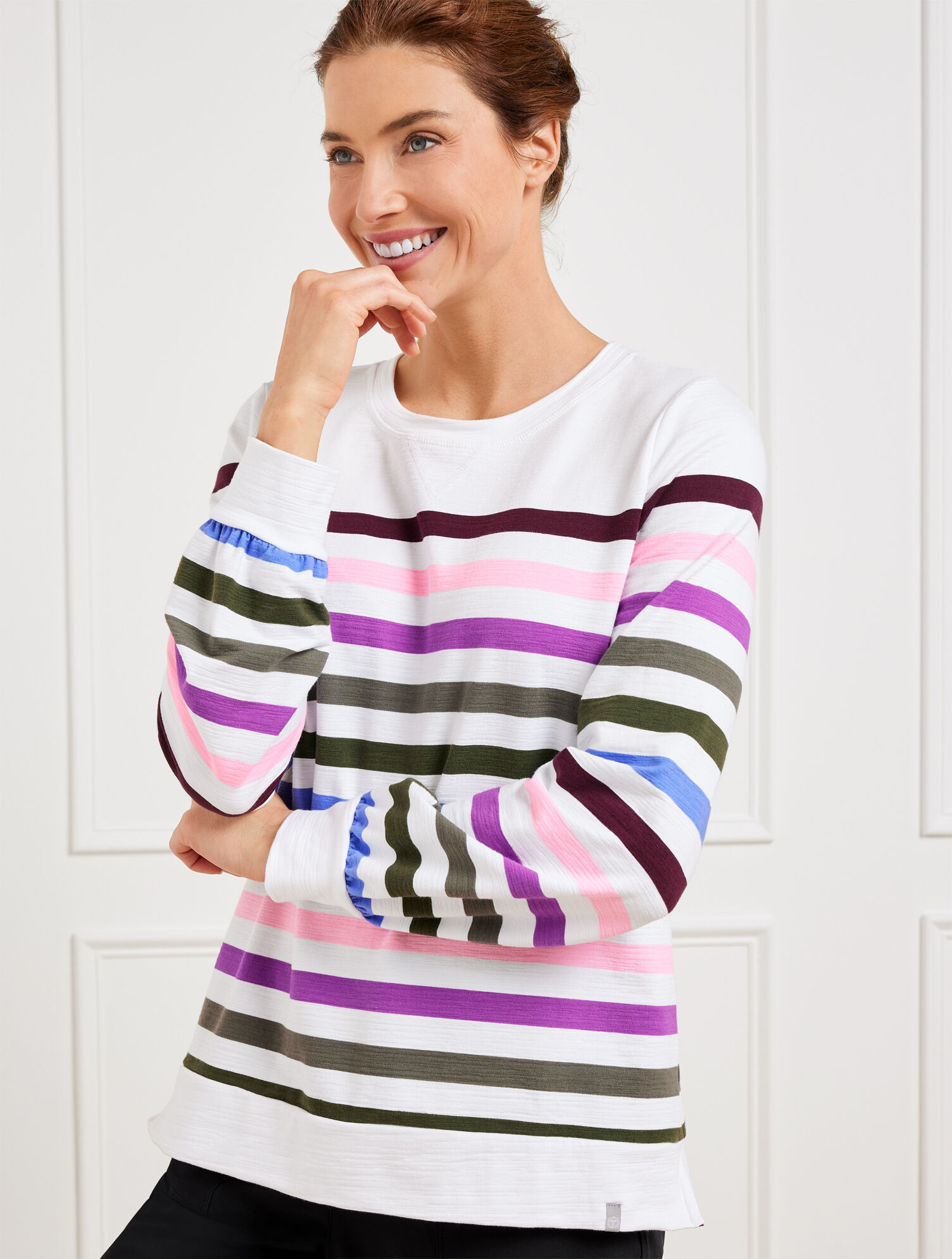 Cozy Crush Crewneck Sweatshirt - Glorious Stripe | Talbots