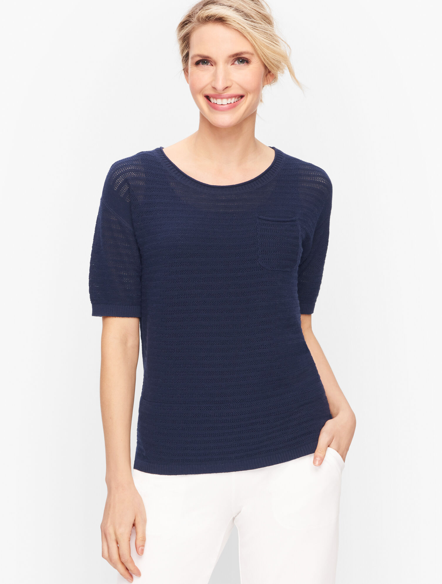 Mesh Detail Tee | Talbots