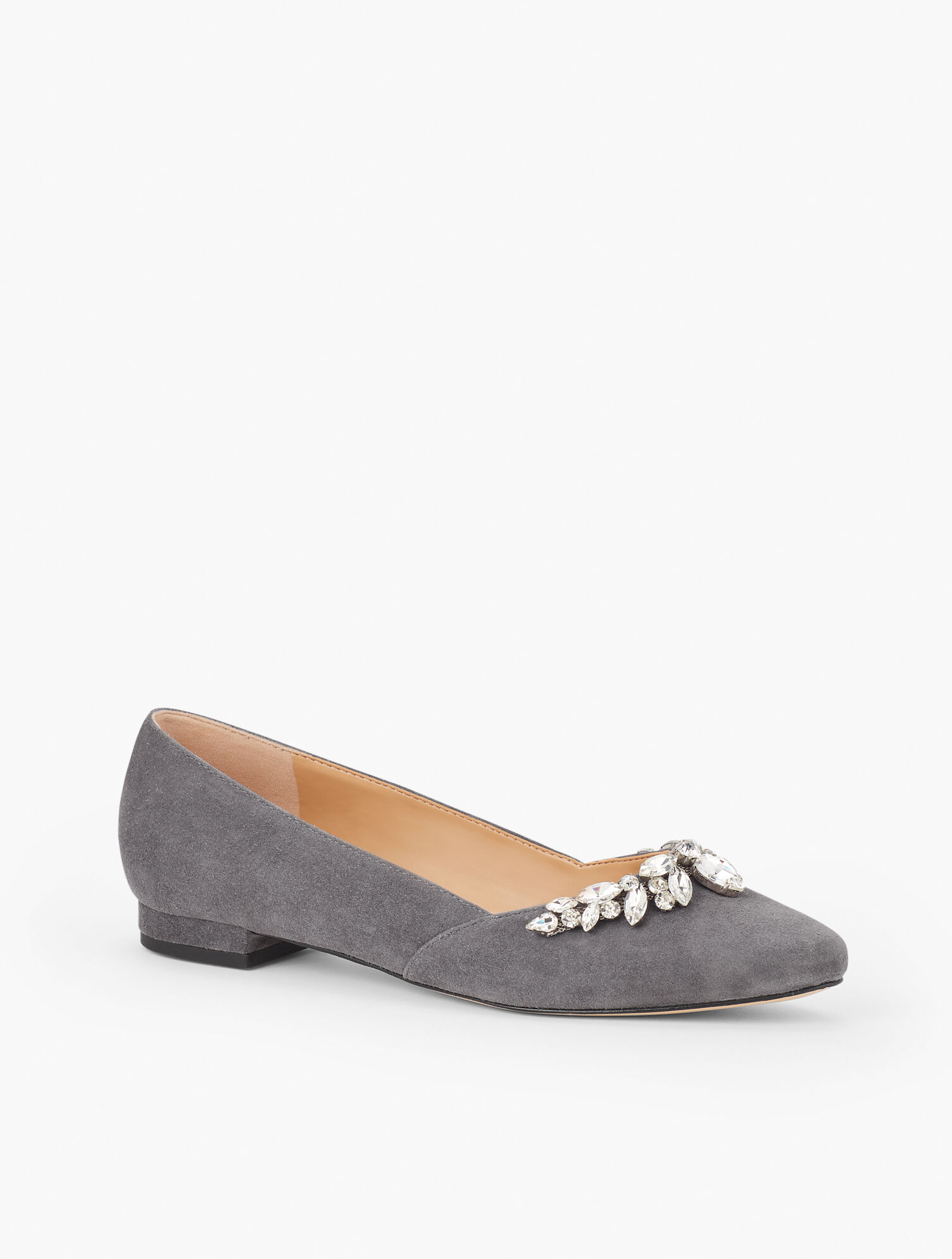 Edison Embellished Suede Flats | Talbots