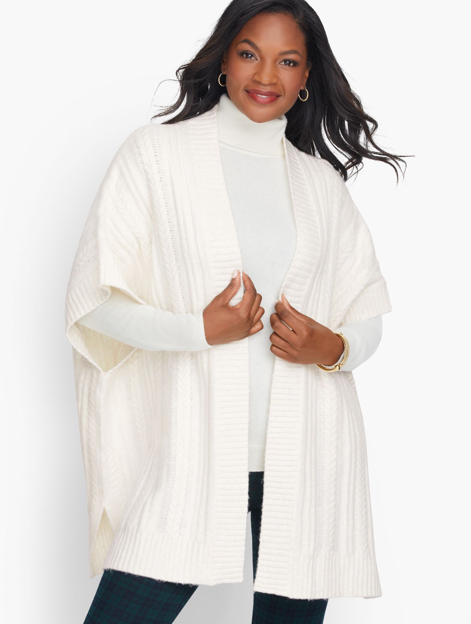 Cableknit Ruana | Talbots