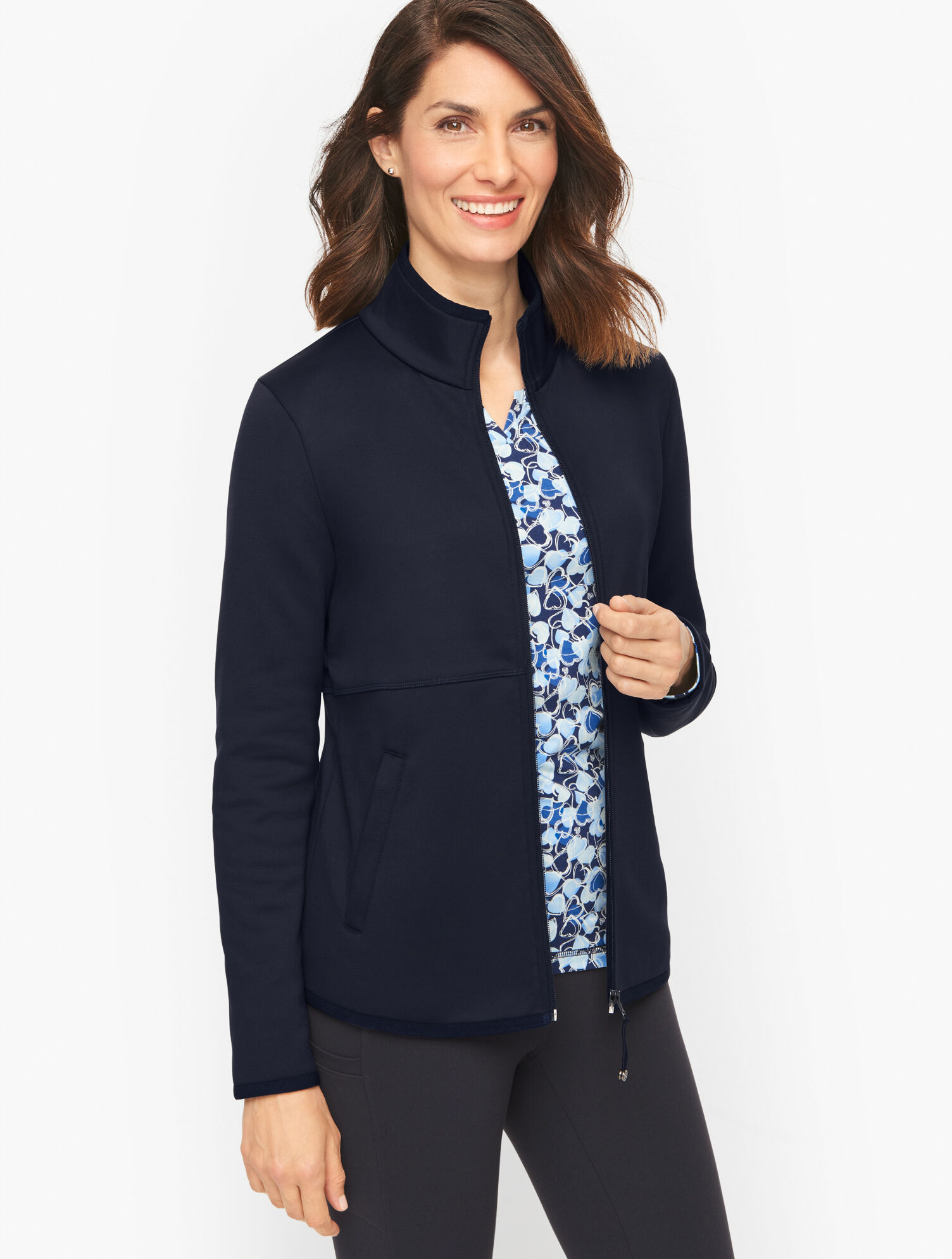 Brushed Scuba High-Low Jacket - Solid | Talbots