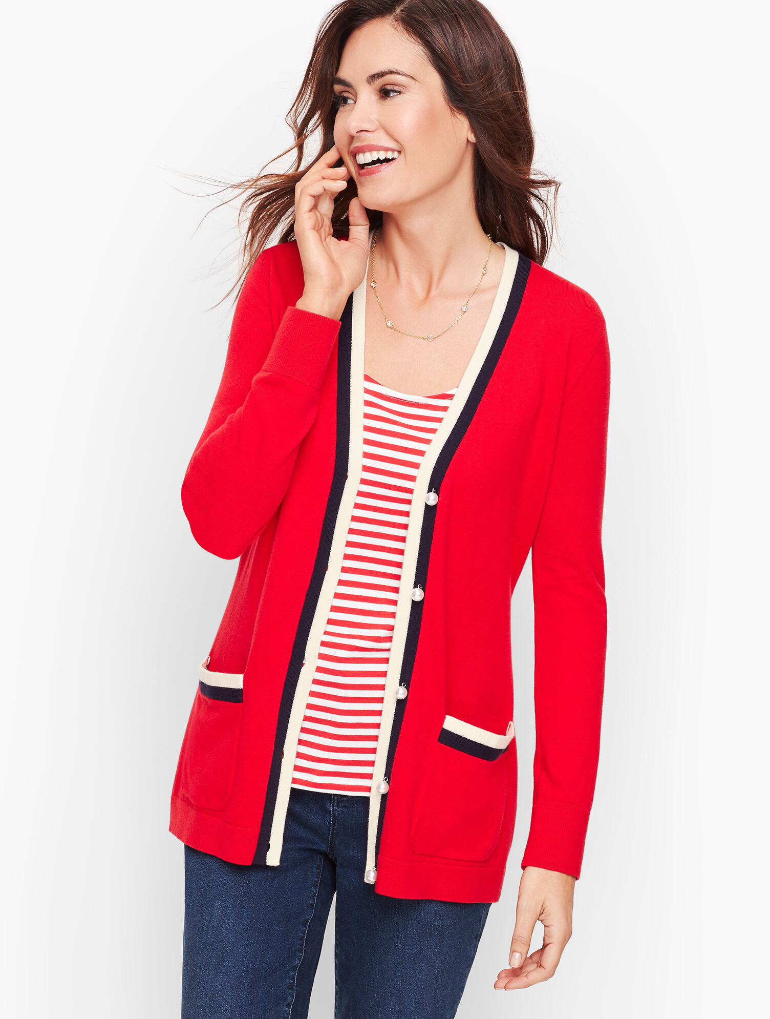 Super soft Tipped Cardigan | Talbots