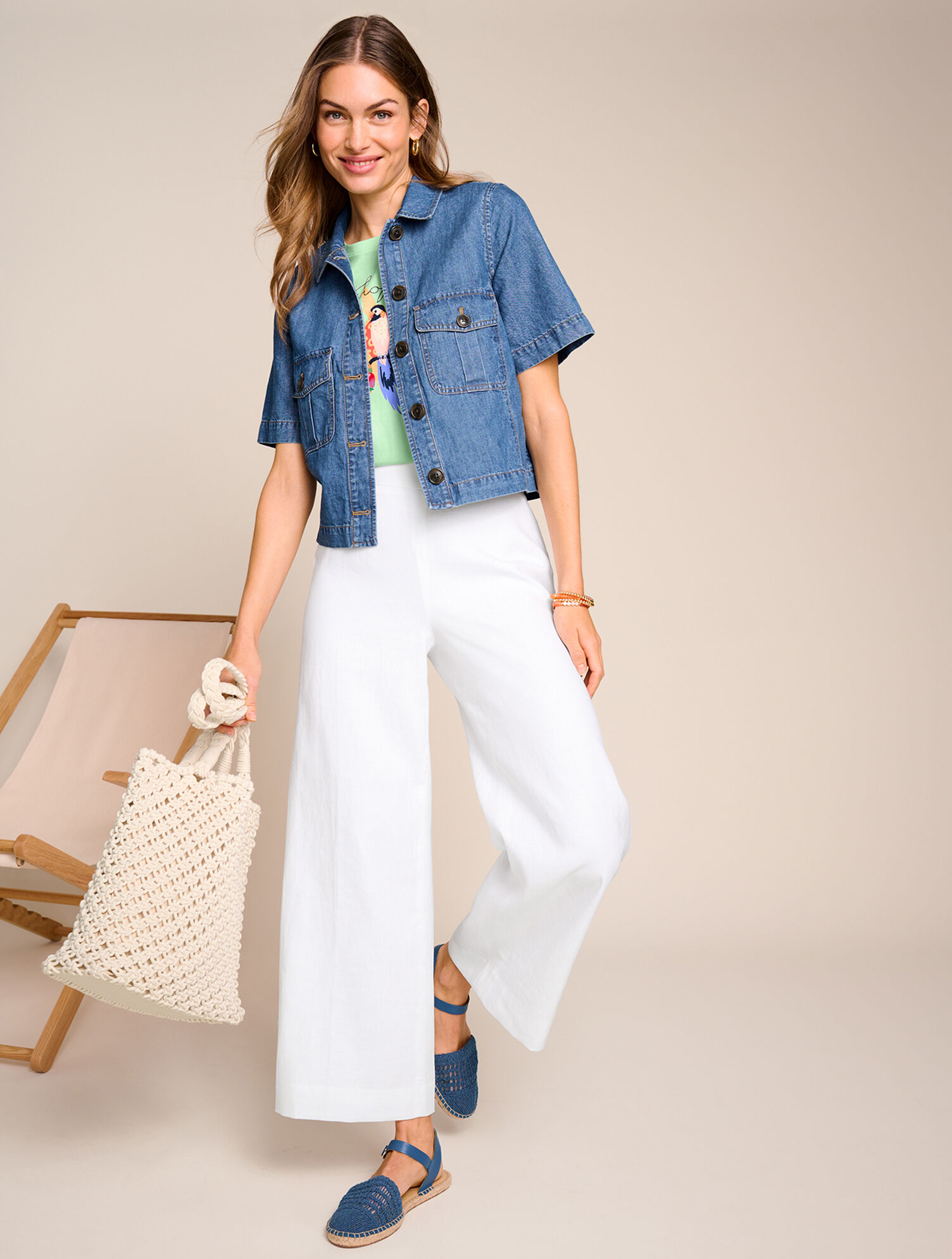 Short Sleeve Crop Jacket - Lucia Wash | Talbots