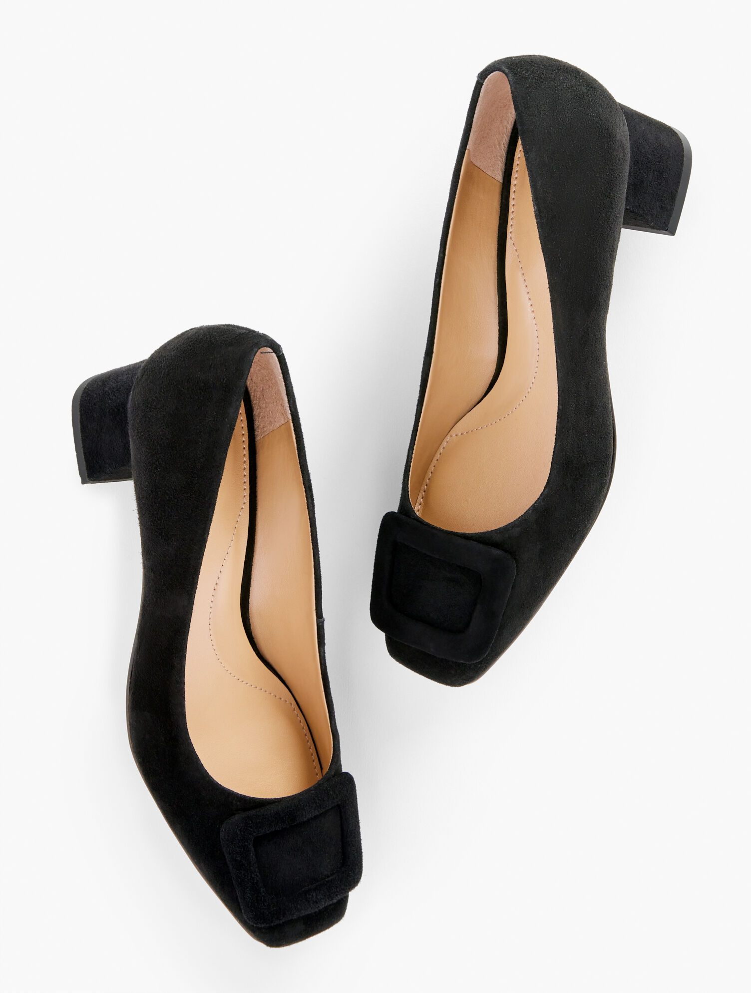 Carlye Buckle Block Heel Pumps - Suede | Talbots