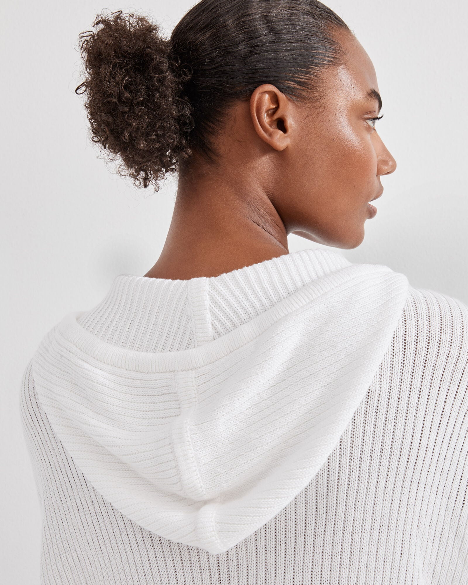 Linen Cotton Ribbed Hoodie | Talbots