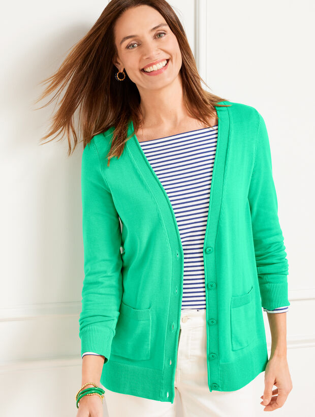 Patch Pocket Girlfriend Cardigan | Talbots