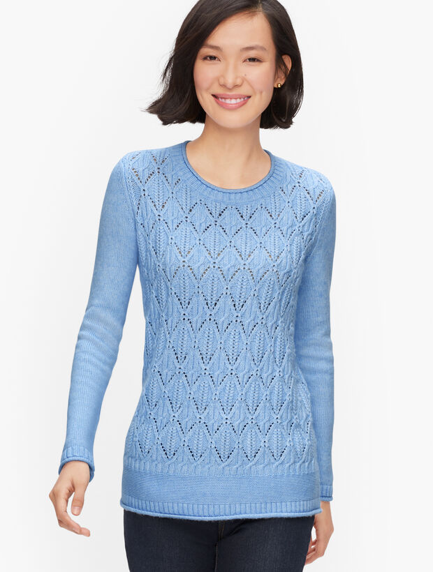 Diamond Cableknit Crewneck Sweater | Talbots