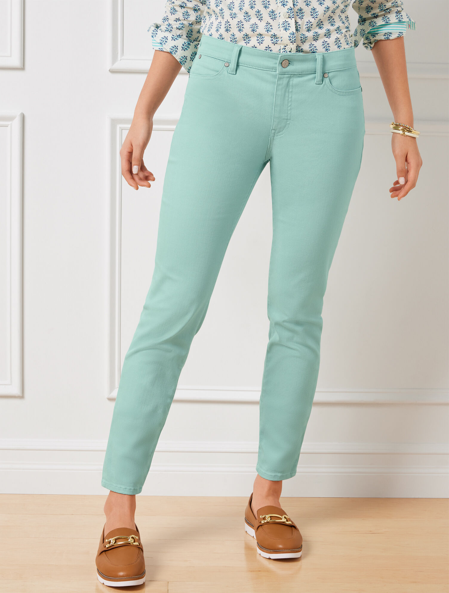 Slim Ankle Jeans - Cool Mint - Curvy Fit | Talbots