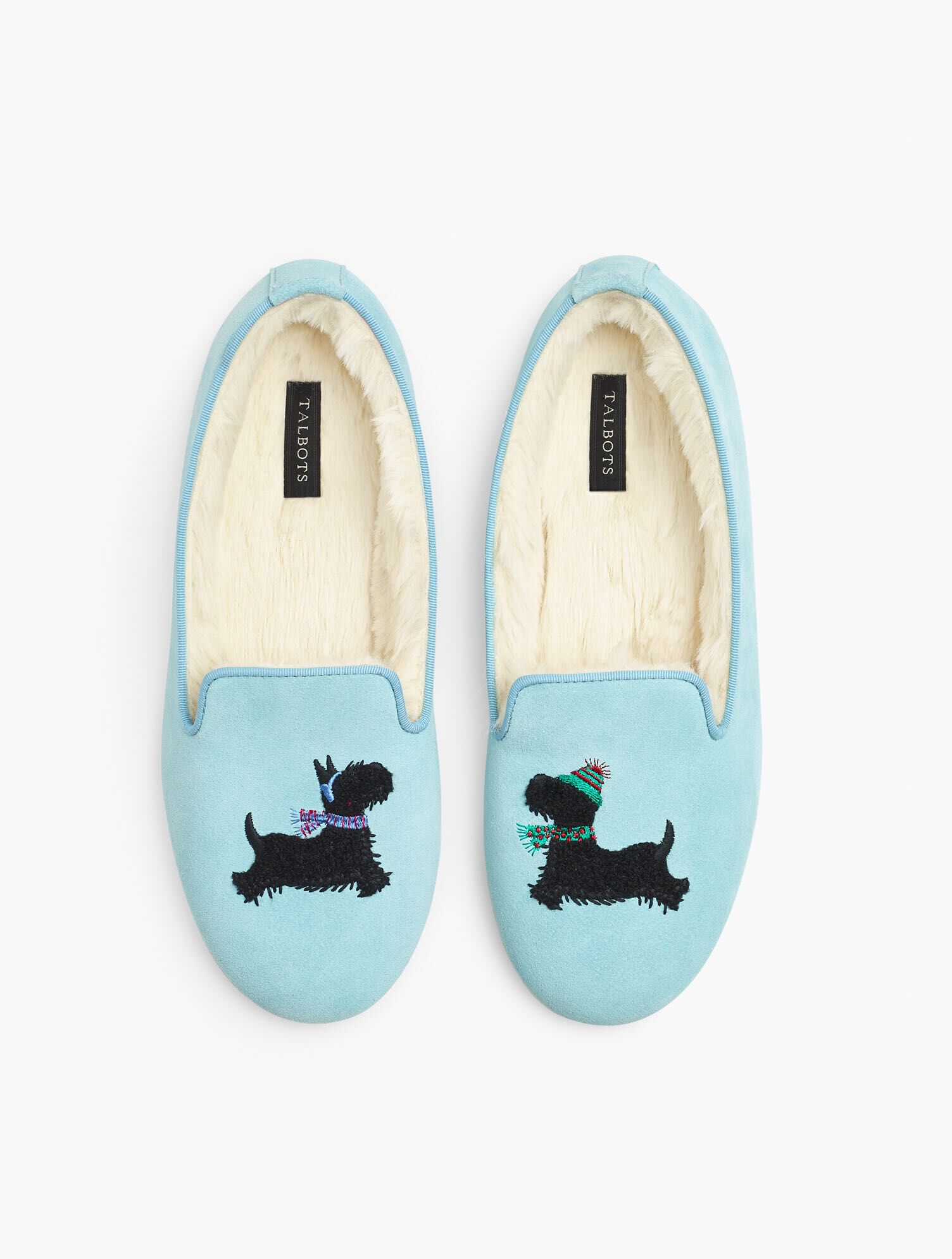 Fireside Embroidered Dog Slippers - Suede | Talbots