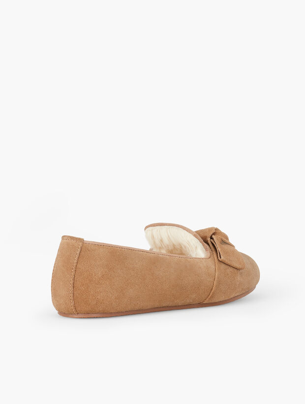 Fireside Bow Slippers - Suede | Talbots