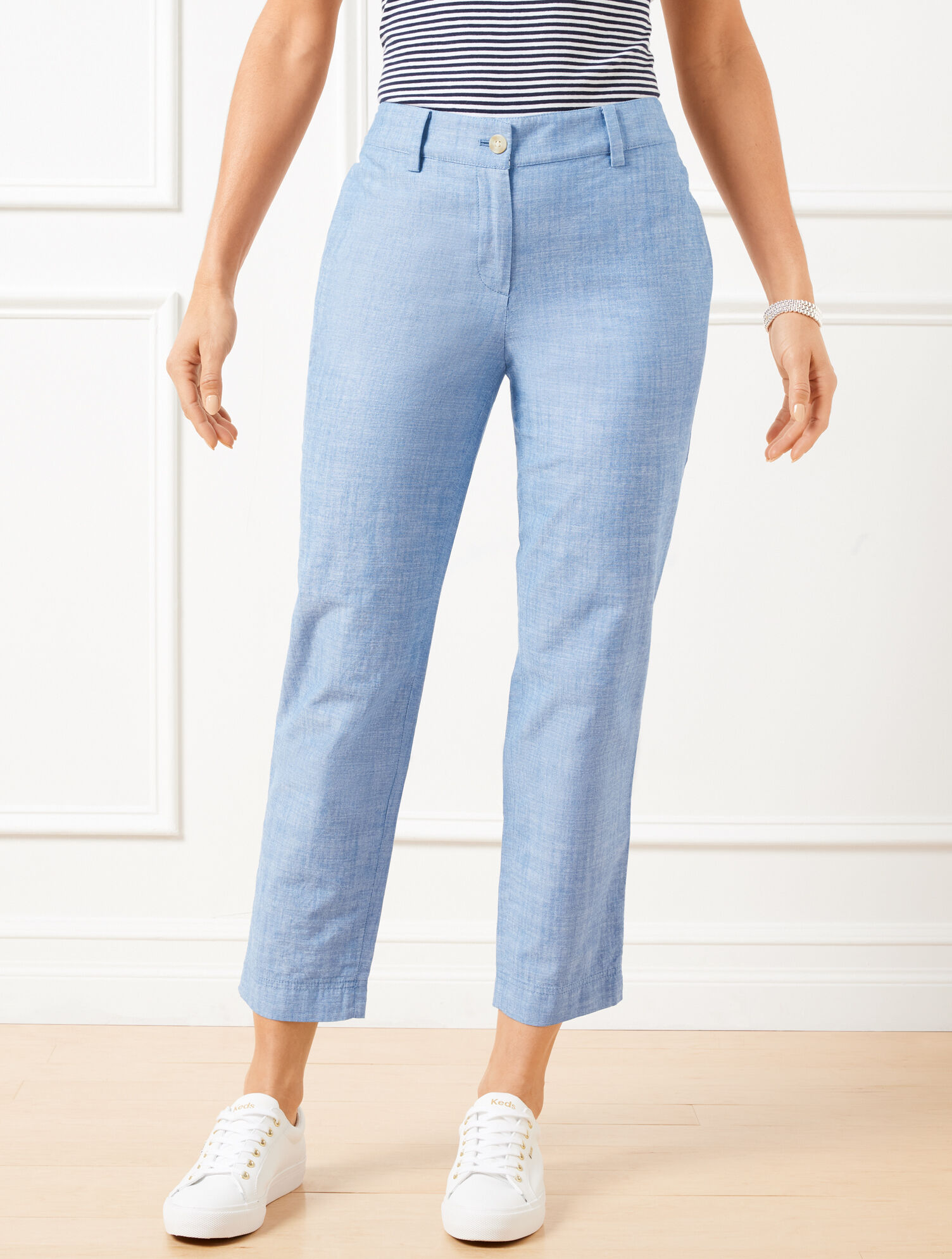Perfect Crops - Newport Chambray - Curvy Fit | Talbots