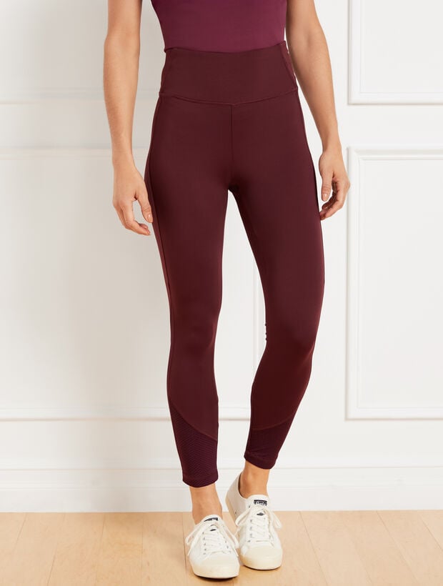 Performance Interlock Mesh Block Leggings | Talbots