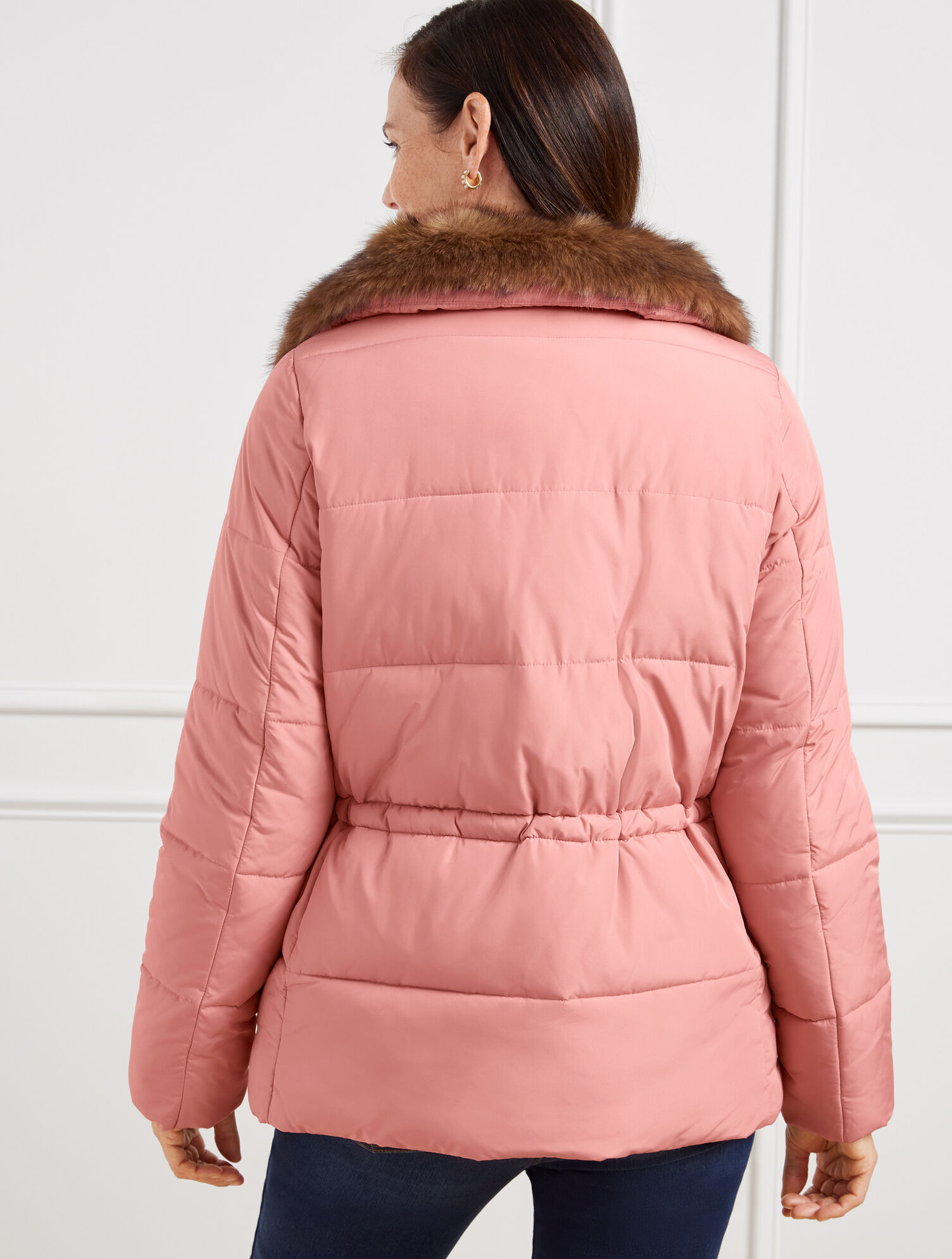 Faux Fur Collar Puffer Jacket | Talbots