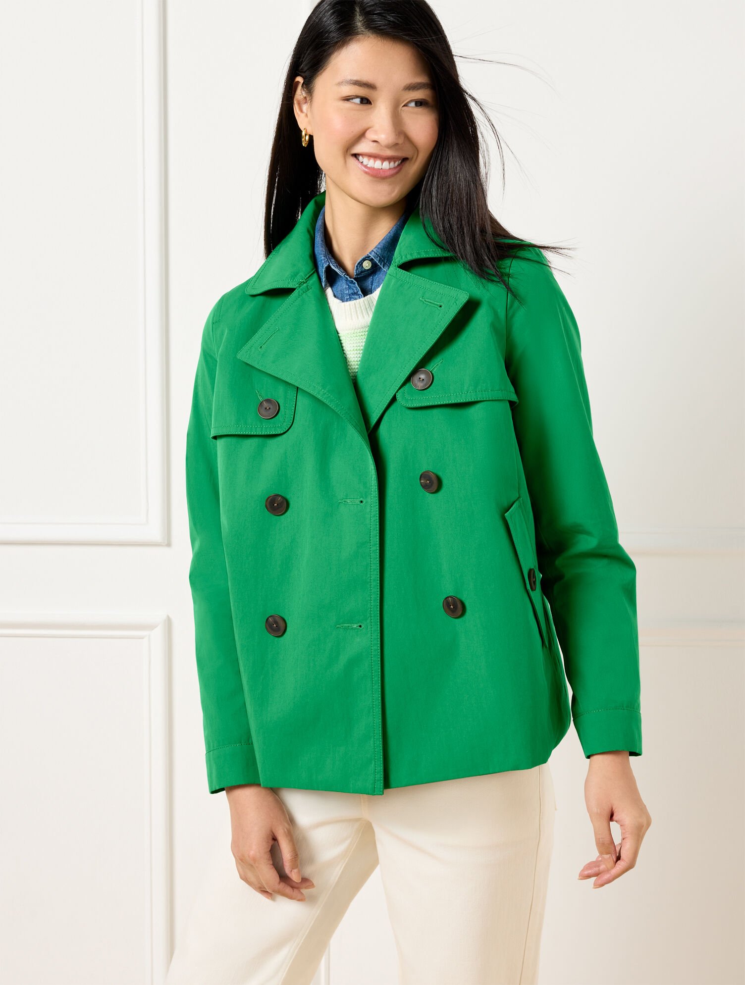 Twill Short Trench Coat | Talbots