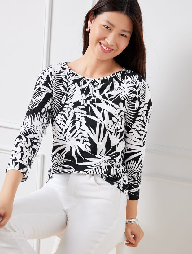 Bateau Neck Tee - Silhouette Ferns | Talbots