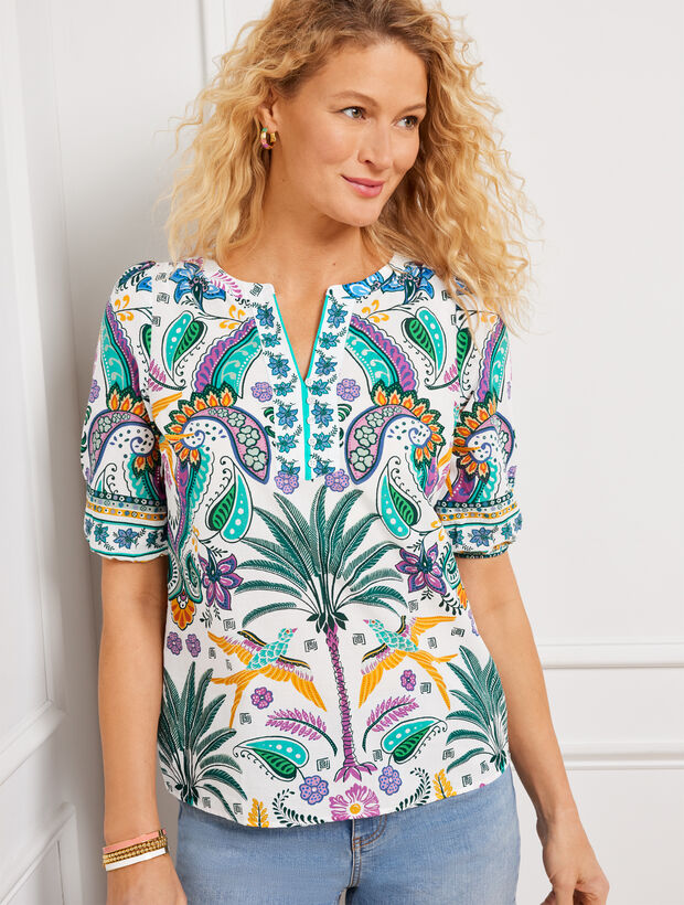 Birds & Palms Popover | Talbots