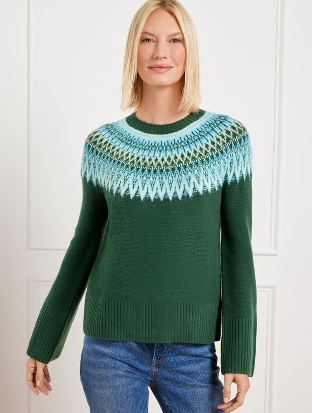 Joyful Fair Isle Crewneck Sweater | Talbots