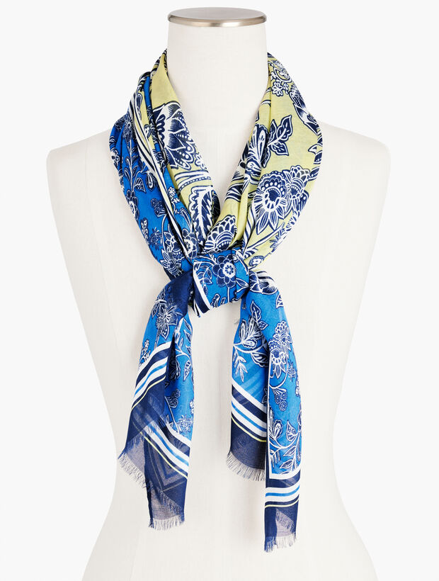 Outlined Floral Oblong Scarf | Talbots