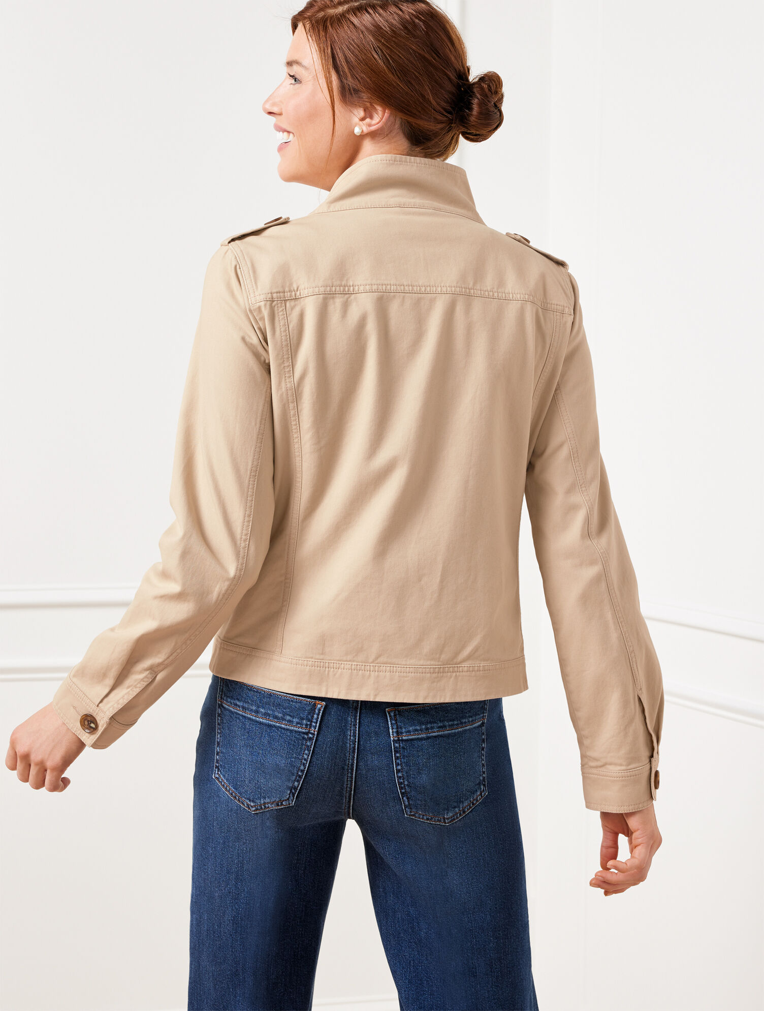 Casual Twill Crop Jacket | Talbots