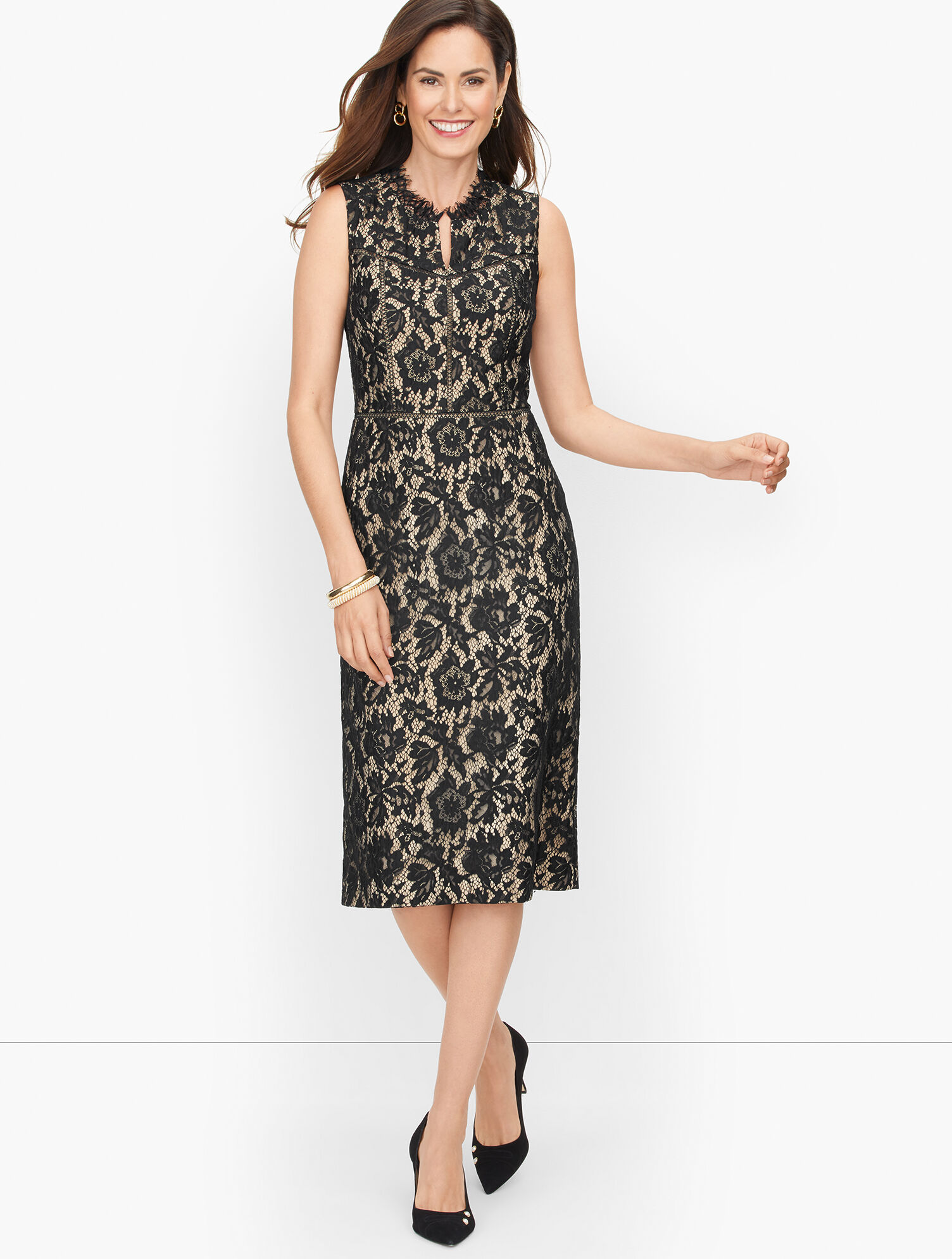 Autumn Lace Sleeveless Dress | Talbots