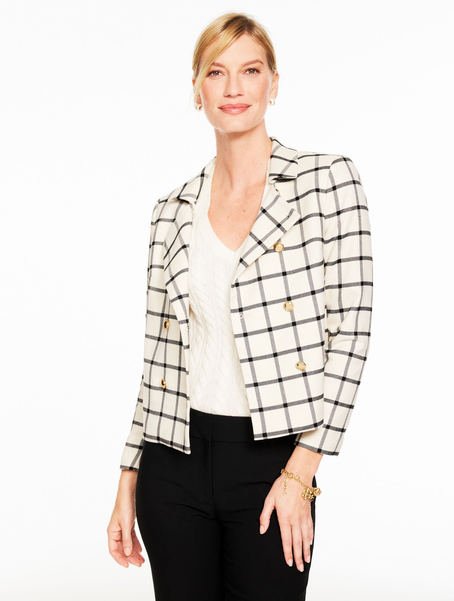Double Breasted Jacket - Windowpane | Talbots