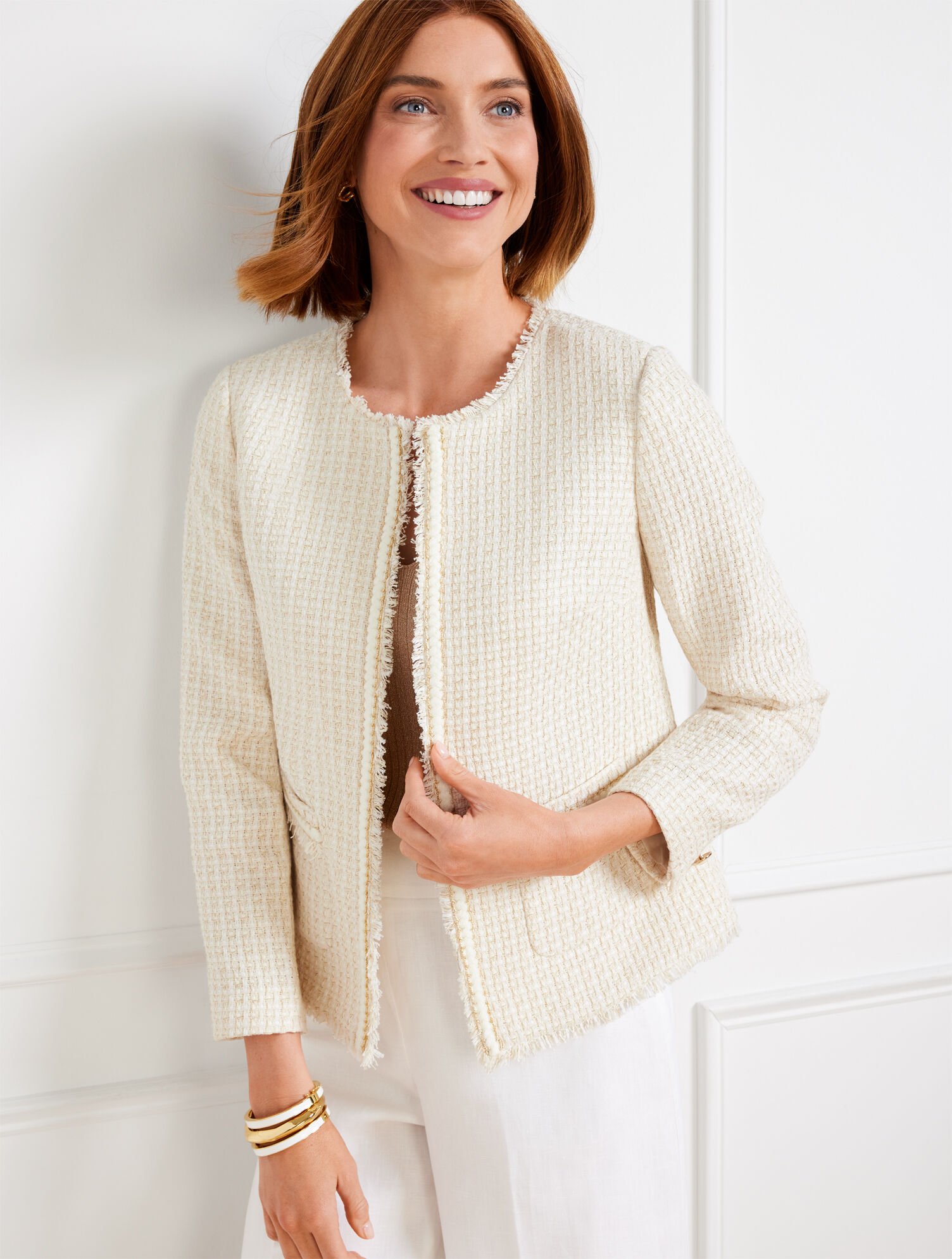 Park Tweed Fringe Jacket | Talbots