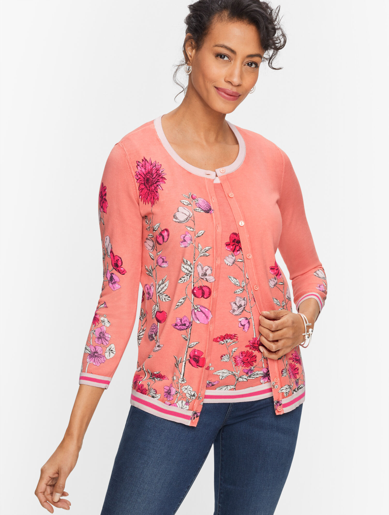 Charming Cardigan - Sketched Floral | Talbots