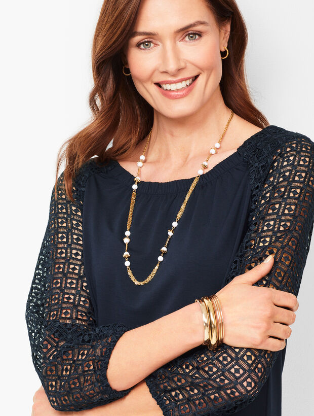 Lace Ponte Top | Talbots