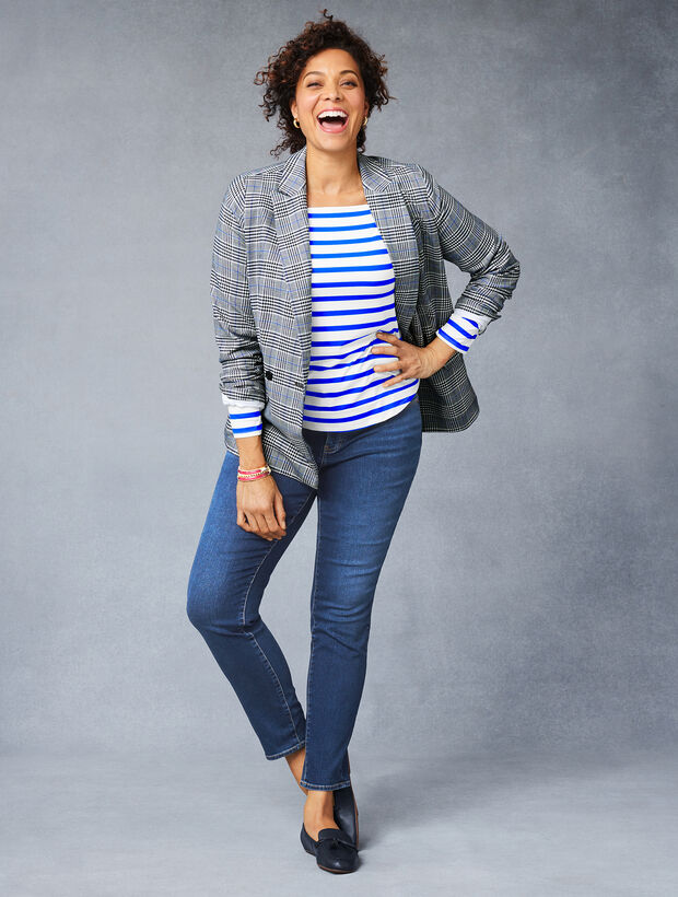 Talbots Effortless Jersey Stripe Square Neck Top | Talbots