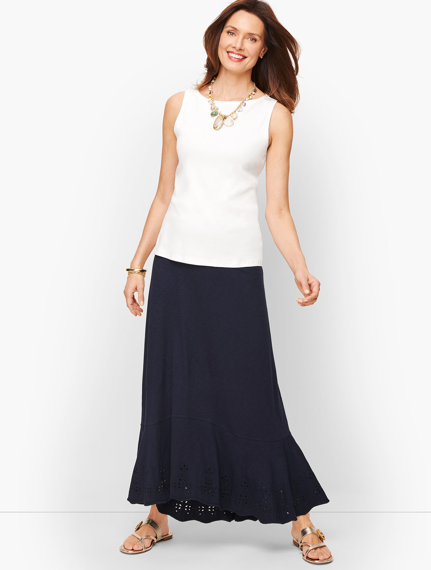 Embroidered Knit Maxi Skirt | Talbots