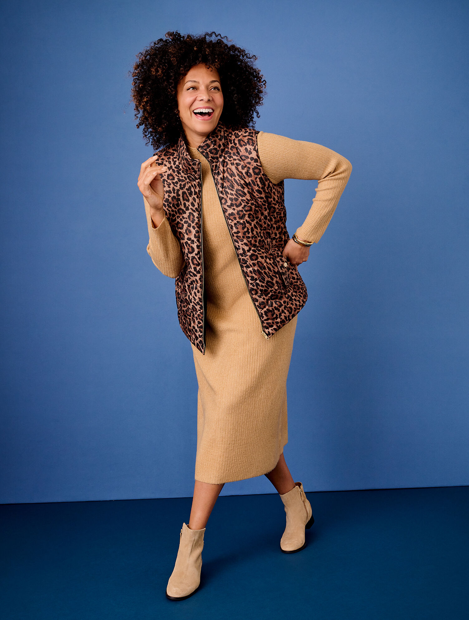 Reversible Quilted Vest - Leopard | Talbots