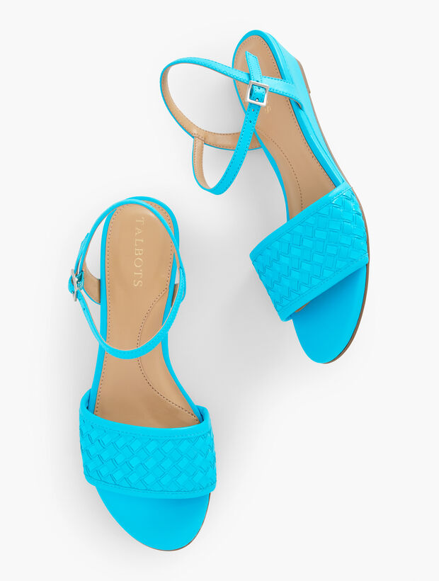 Capri Woven Leather Wedge Sandals | Talbots