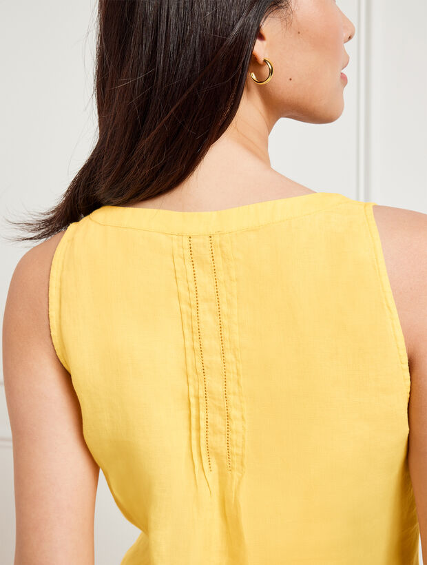 Linen Pintuck Yoke Shell | Talbots