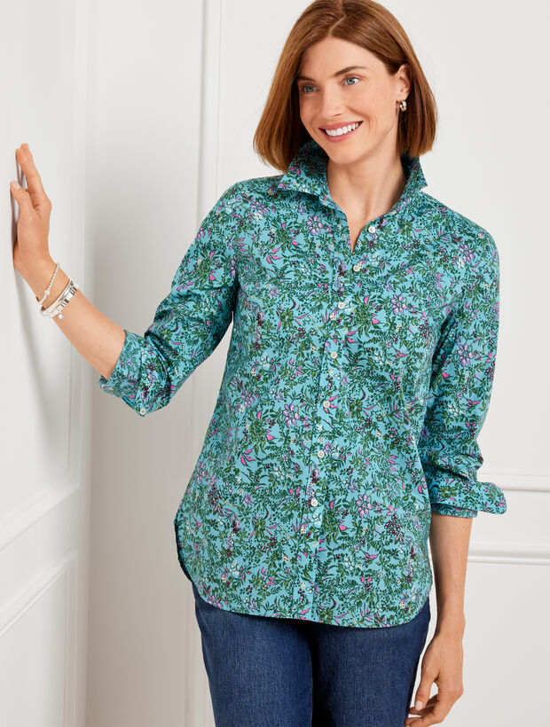 Modern Classic Shirt - Leafy Floral | Talbots
