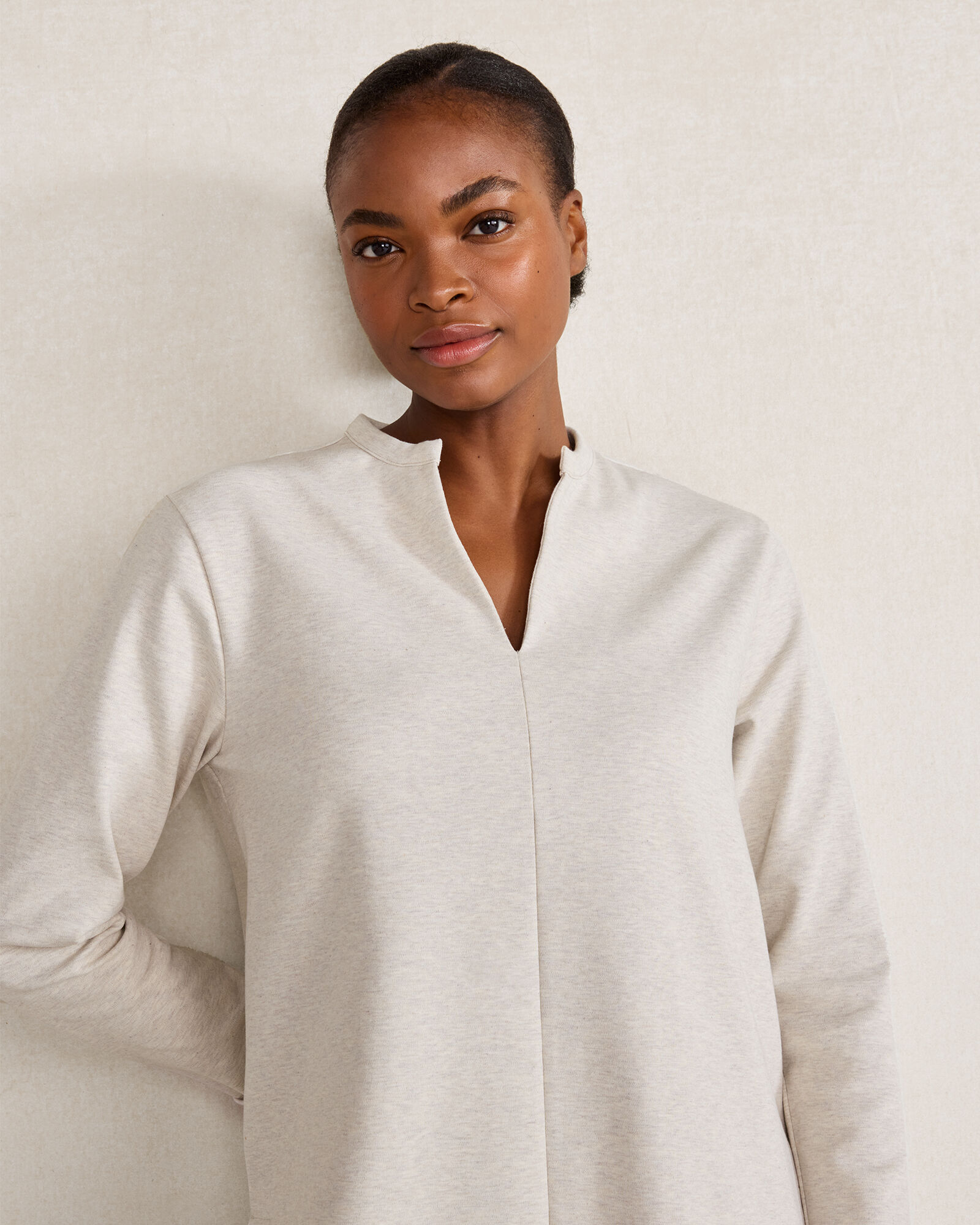 Polished Lounge Split-Neck Top | Haven Well Within