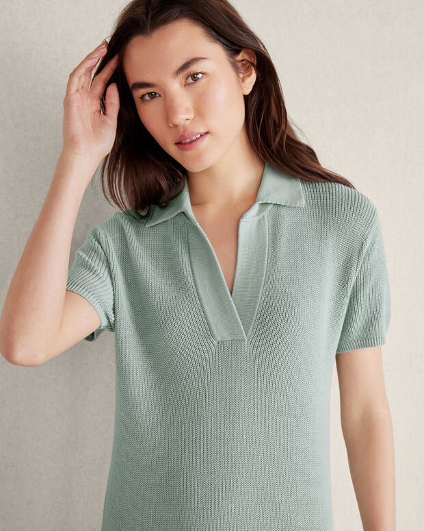 Organic Cotton Rib Knit Johnny Collar Dress | Haven Well Within