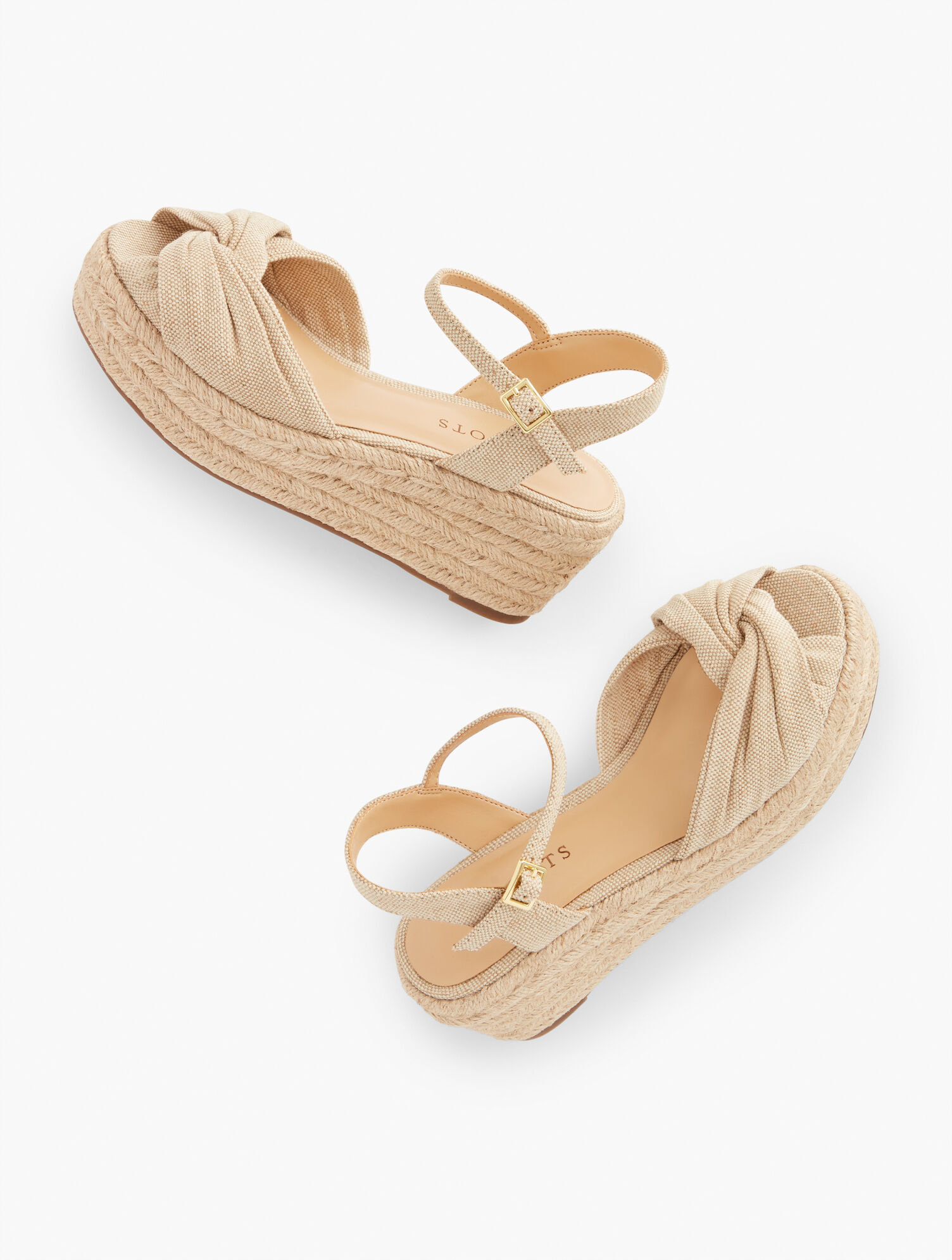 Natalie Twist Lurex Linen Espadrille Wedges | Talbots
