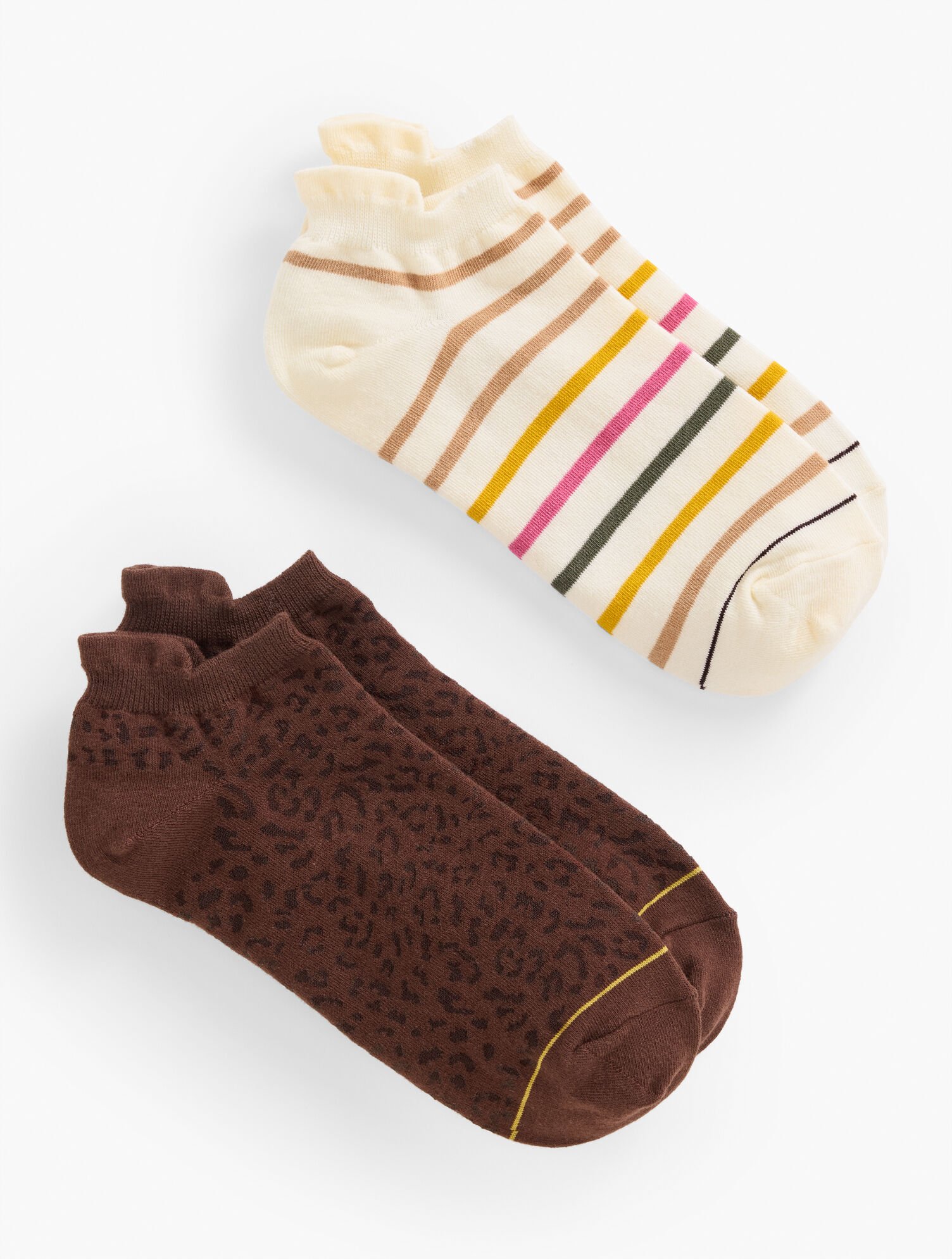 T by Talbots Tonal Cheetah 2-Pack Ankle Socks | Talbots