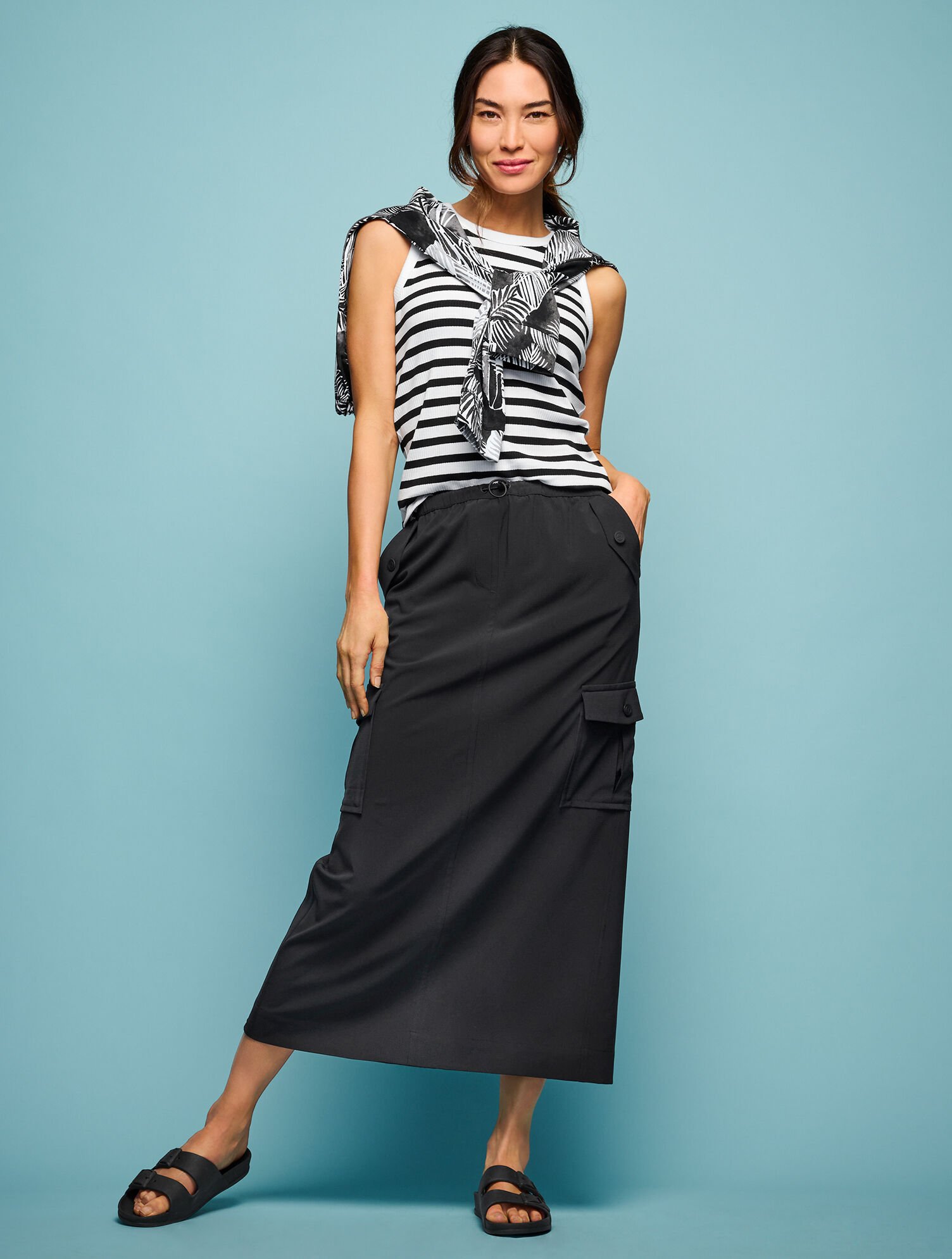 Ribbed Racerback Tank - Robin Stripe | Talbots